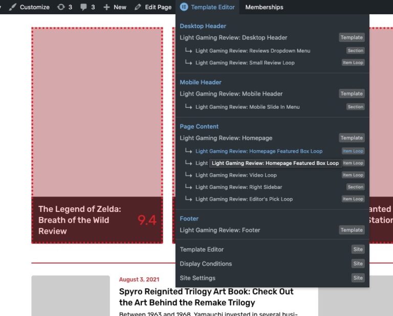 Editing Templates Ghostpool Docs